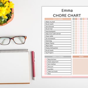 Chore Chart | Editable Responsibilities Chart | Chore List | Routine ...