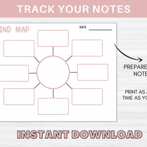 Mind Map Planner | Printable Mind Map Template | Study Guide | Idea Map ...