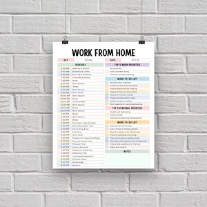 Work From Home Planner | Editable Hourly Planner | Perosnal Planner ...