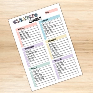 Cleaning Planner | Kids Chore Chart Editable | Cleaning Schedule for ...