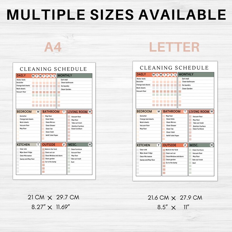Cleaning Planner Kids Chore Chart Editable Cleaning Schedule for Kids ...