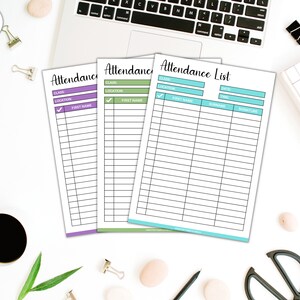 Attendance List | Printable Attendence Tracker | Attendance Management ...