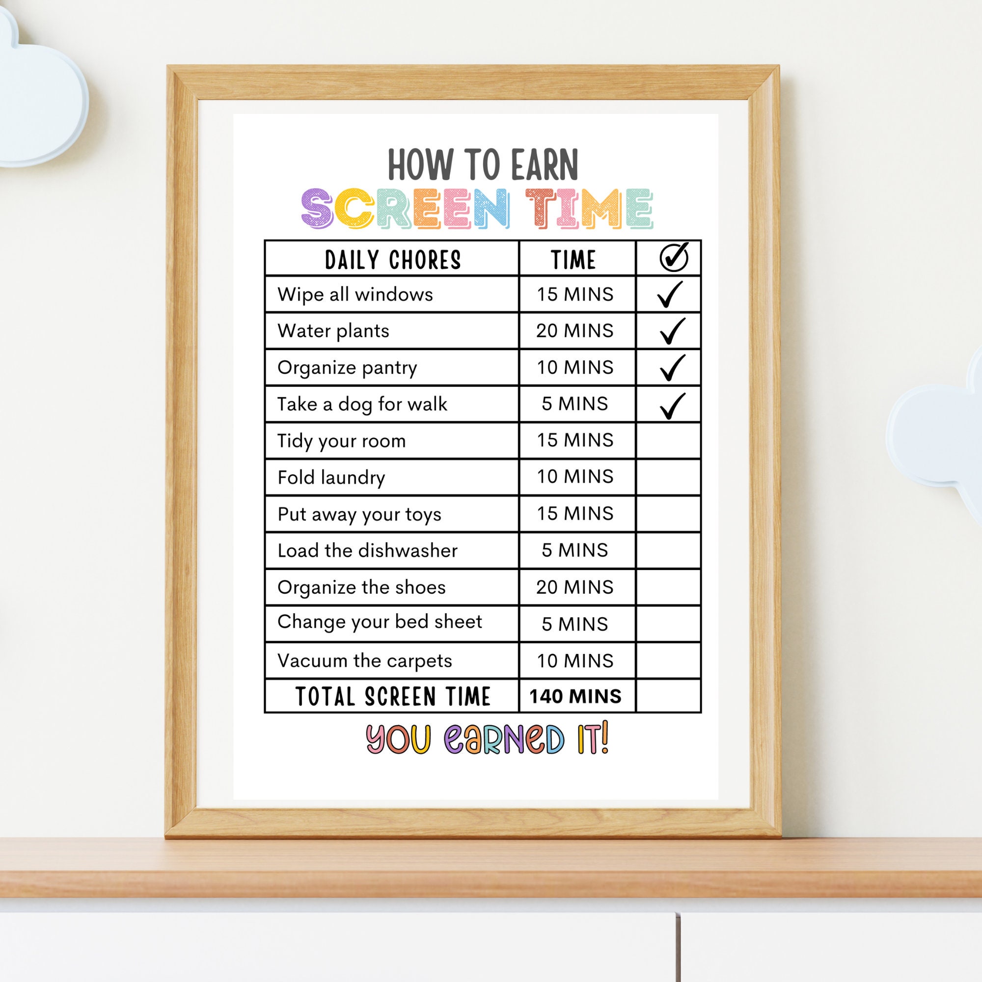 How to Earn Screen Time With Screen Bucks | Editable Allowance Chore ...