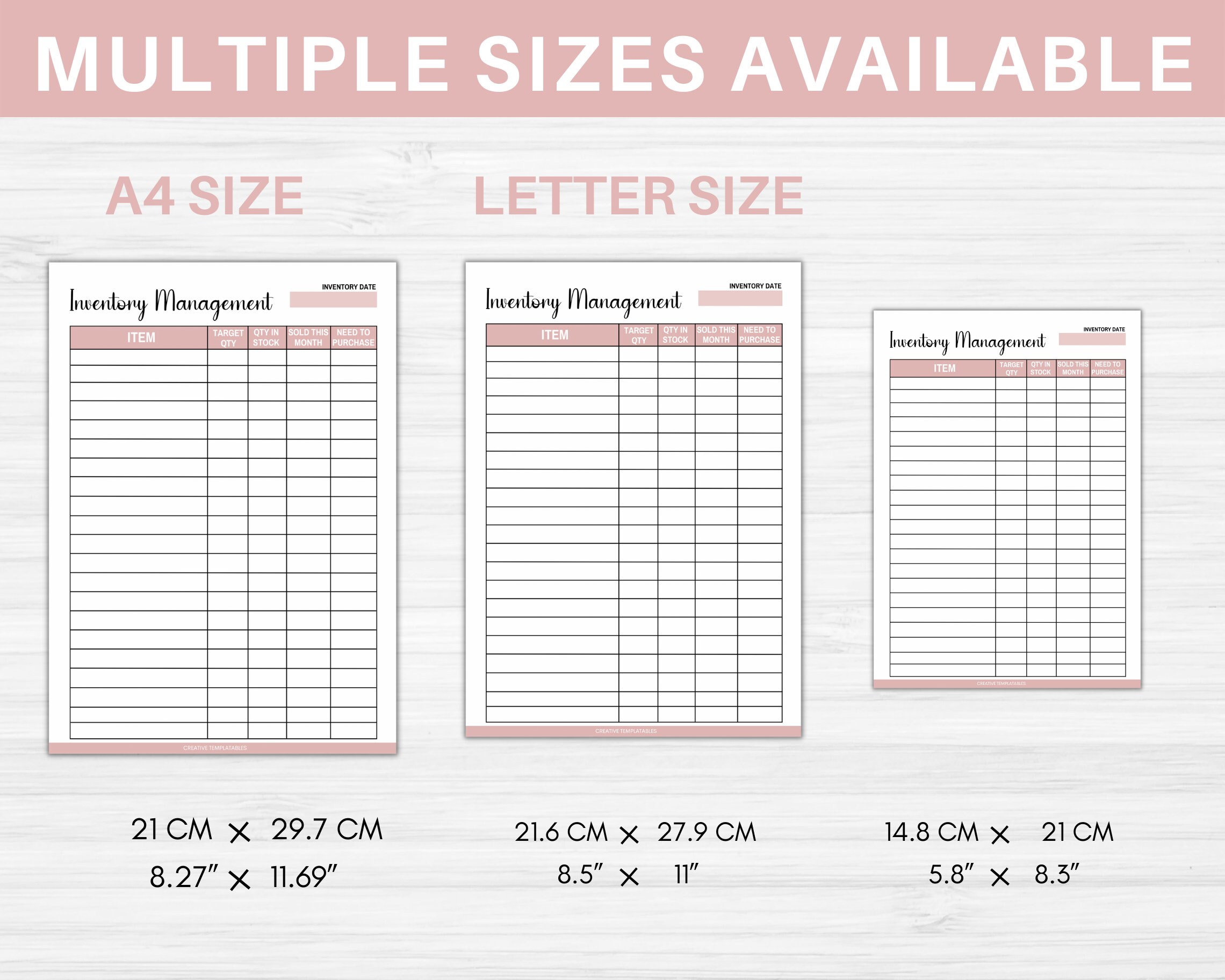 Inventory Management Planner Printable Inventory Tracker Stock Tracker ...