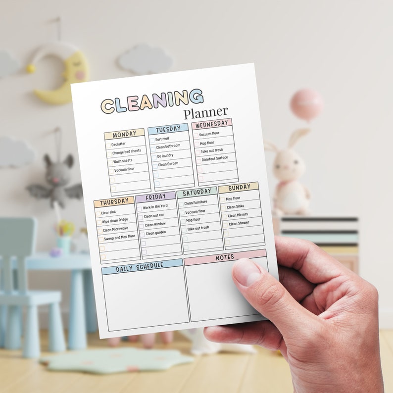 Cleaning Planner Cleaning Chore Chart Editable Cleaning Schedule ...