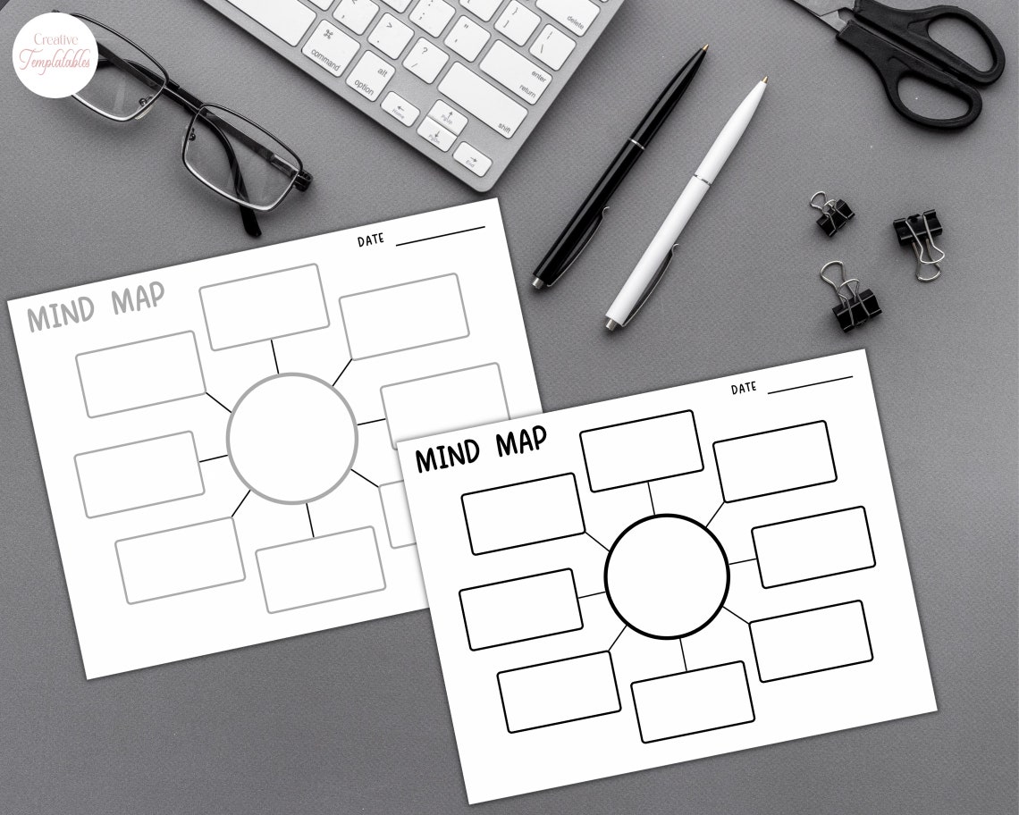 Mind Map Planner | Printable Mind Map Template | Study Guide | Idea Map ...