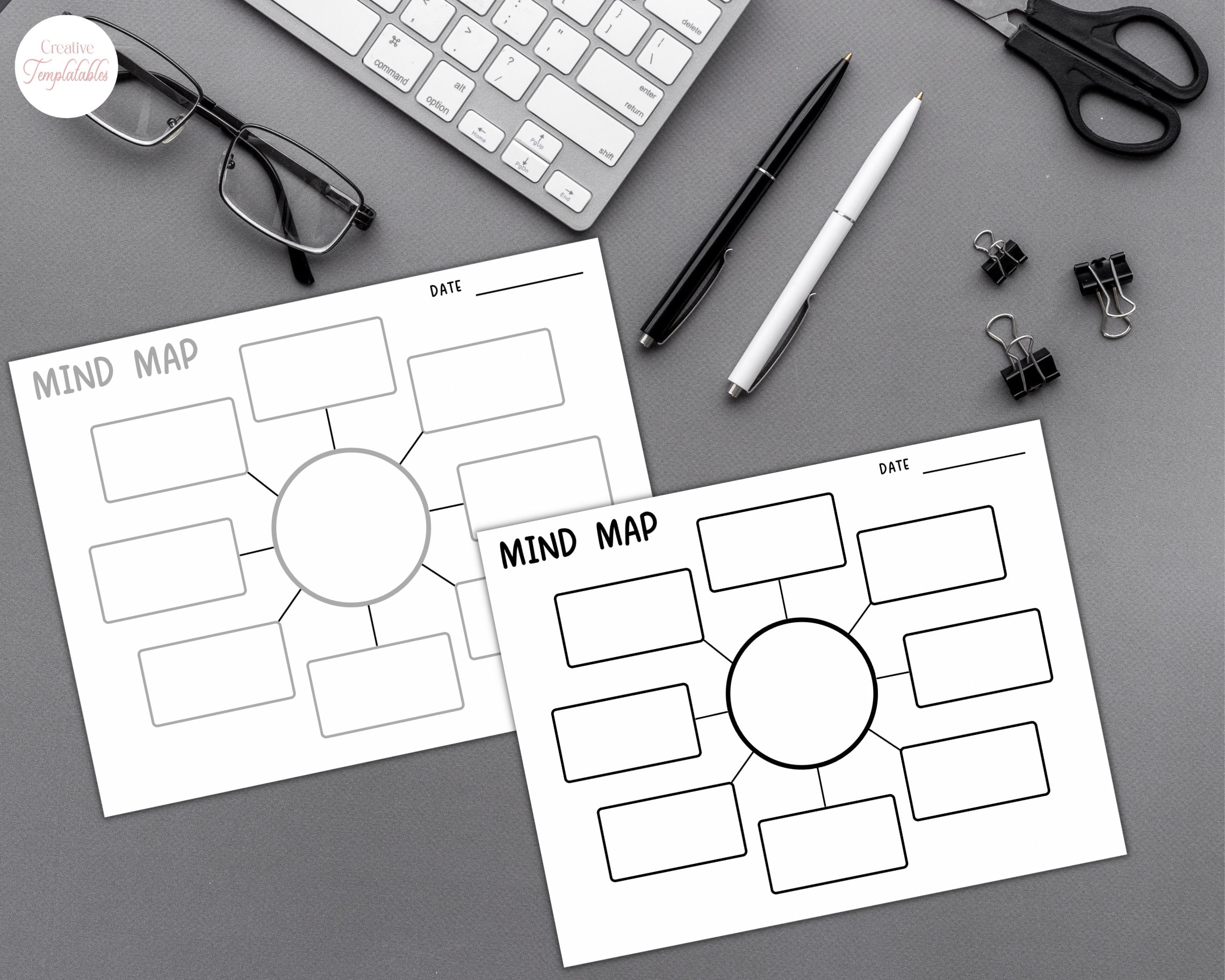Mind Map Planner | Printable Mind Map Template | Study Guide | Idea Map ...