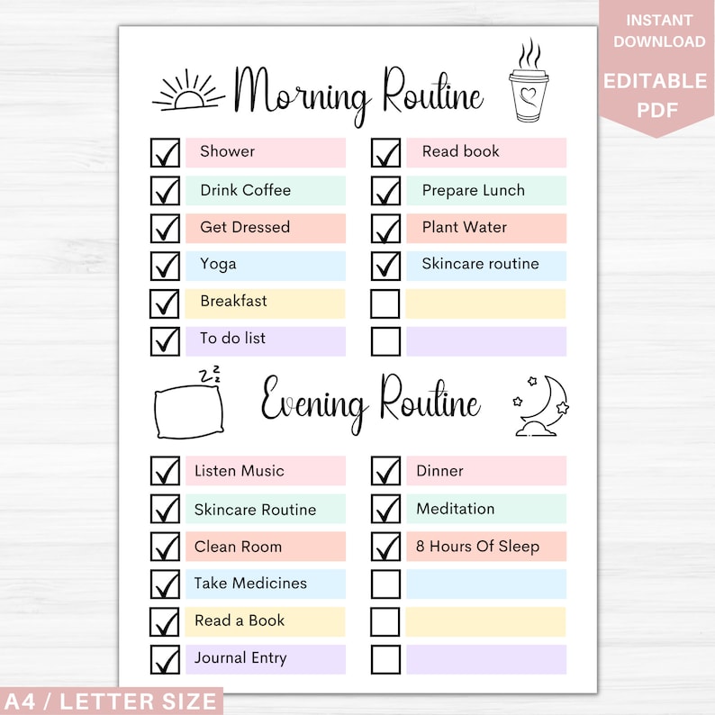 Kids Selfcare Routine Editable | Selfcare Journal | Skincare Planner ...