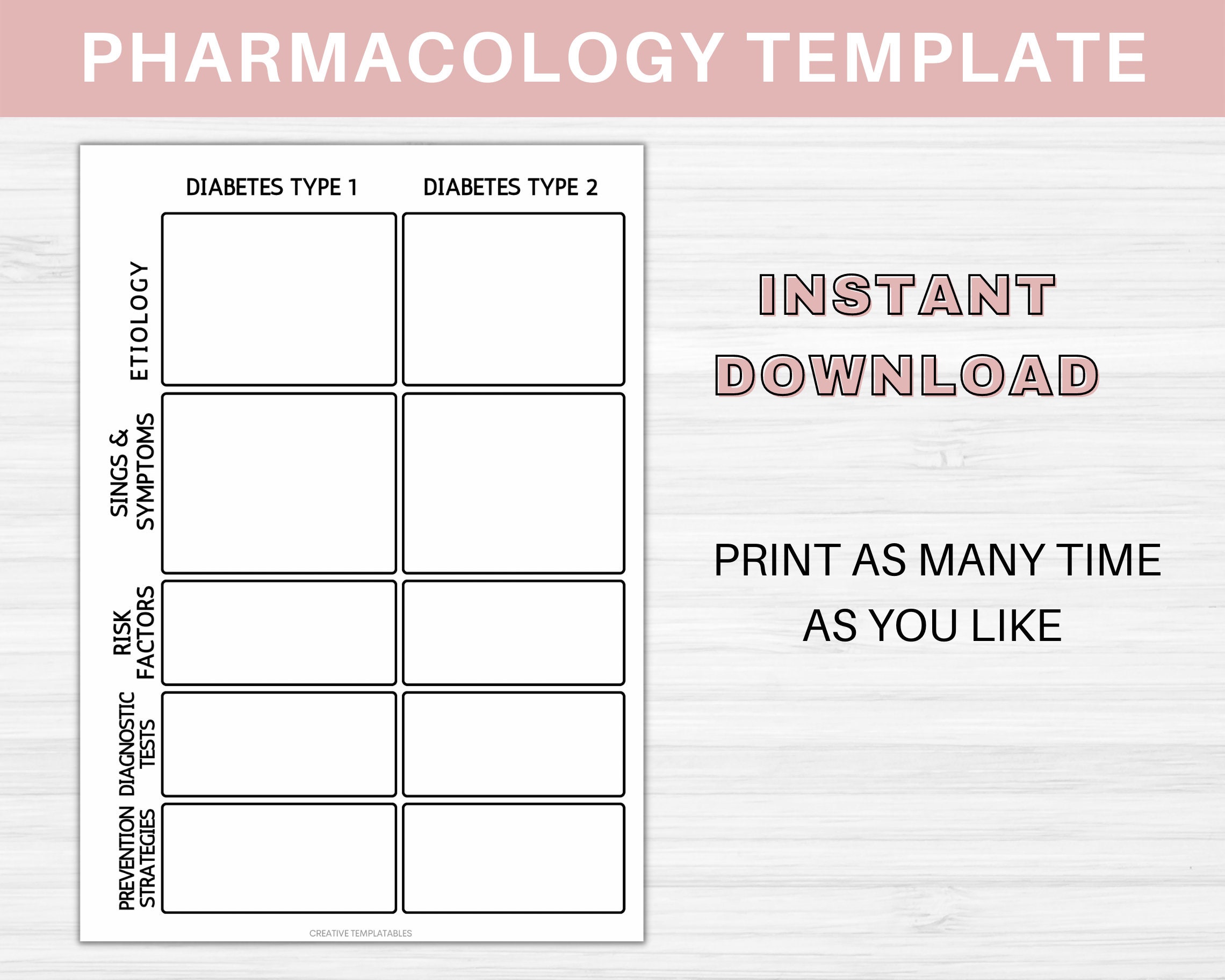 Diabetes Template | Printable Diabetes Tracker | Diabete Log | Diabetes ...