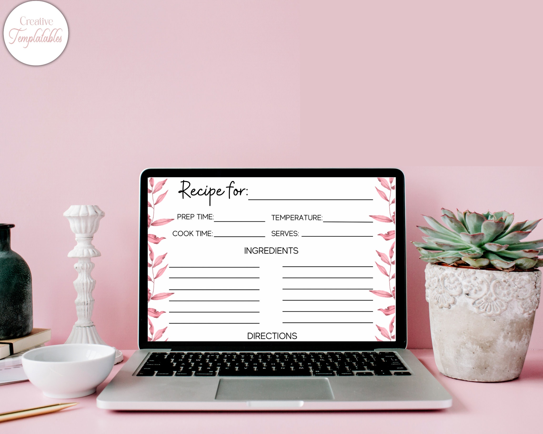 Recipe Template Editable Recipe Planner Recipe Organizer Meal Prep ...