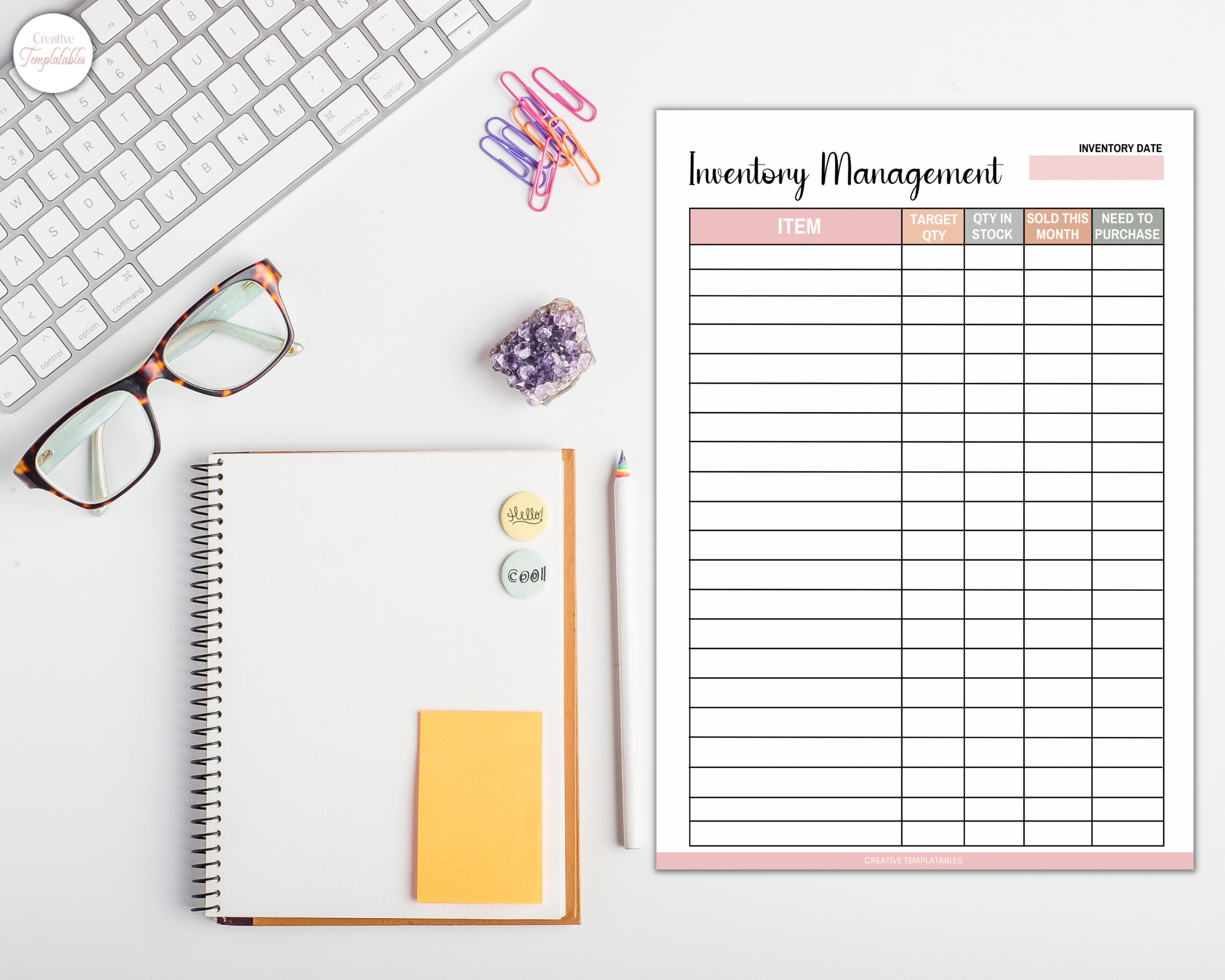 Inventory Management Planner Printable Inventory Tracker Stock Tracker ...