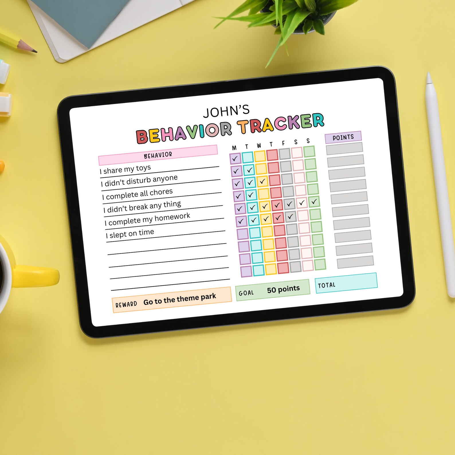 Behavior Reward Chart for Kids Good Behavior Tracking - Etsy