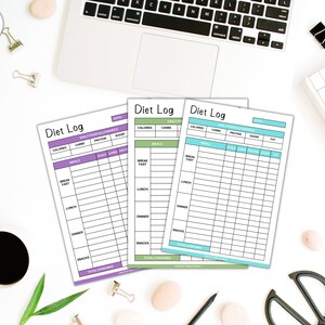 Diet Log | Printable Fitness Log | Fitness Tracker | Diet Tracker ...