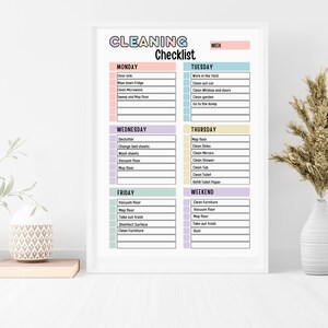Cleaning Planner | Kids Chore Chart Editable | Cleaning Schedule for ...