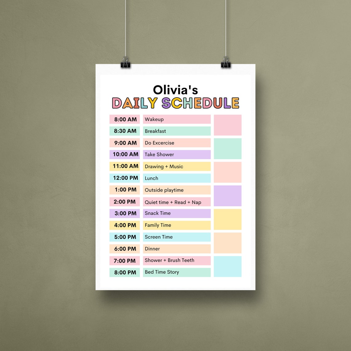 Kids Chore Chart Editable Daily Routine Responsibility Chart Kids Daily ...