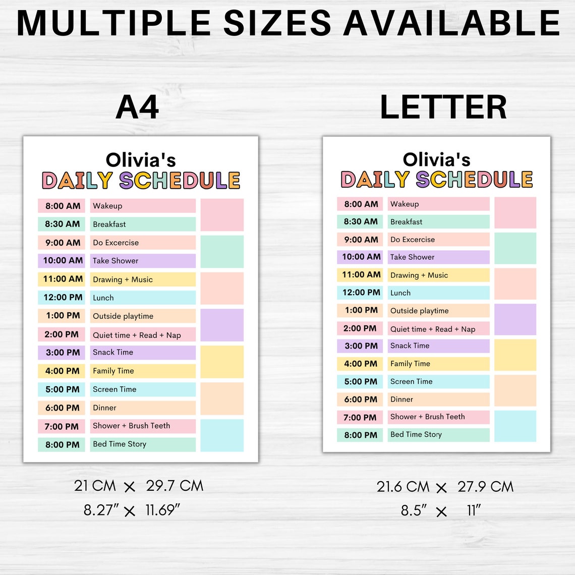Kids Chore Chart Editable Daily Routine Responsibility Chart Kids Daily ...