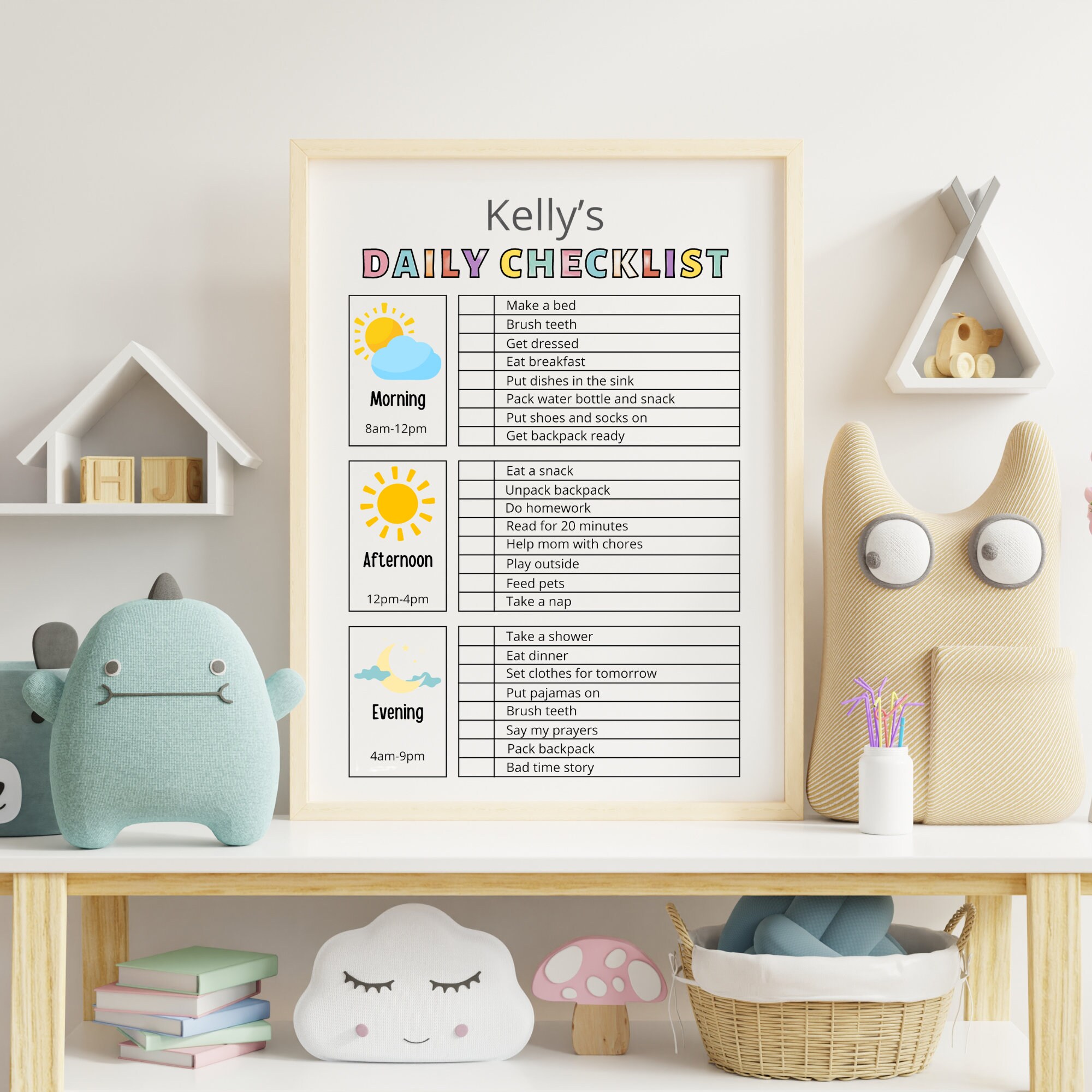 Kids Chore Chart Editable | Daily Routine Responsibility Chart | Kids ...