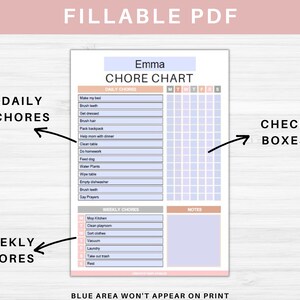 Chore Chart | Editable Responsibilities Chart | Chore List | Routine ...