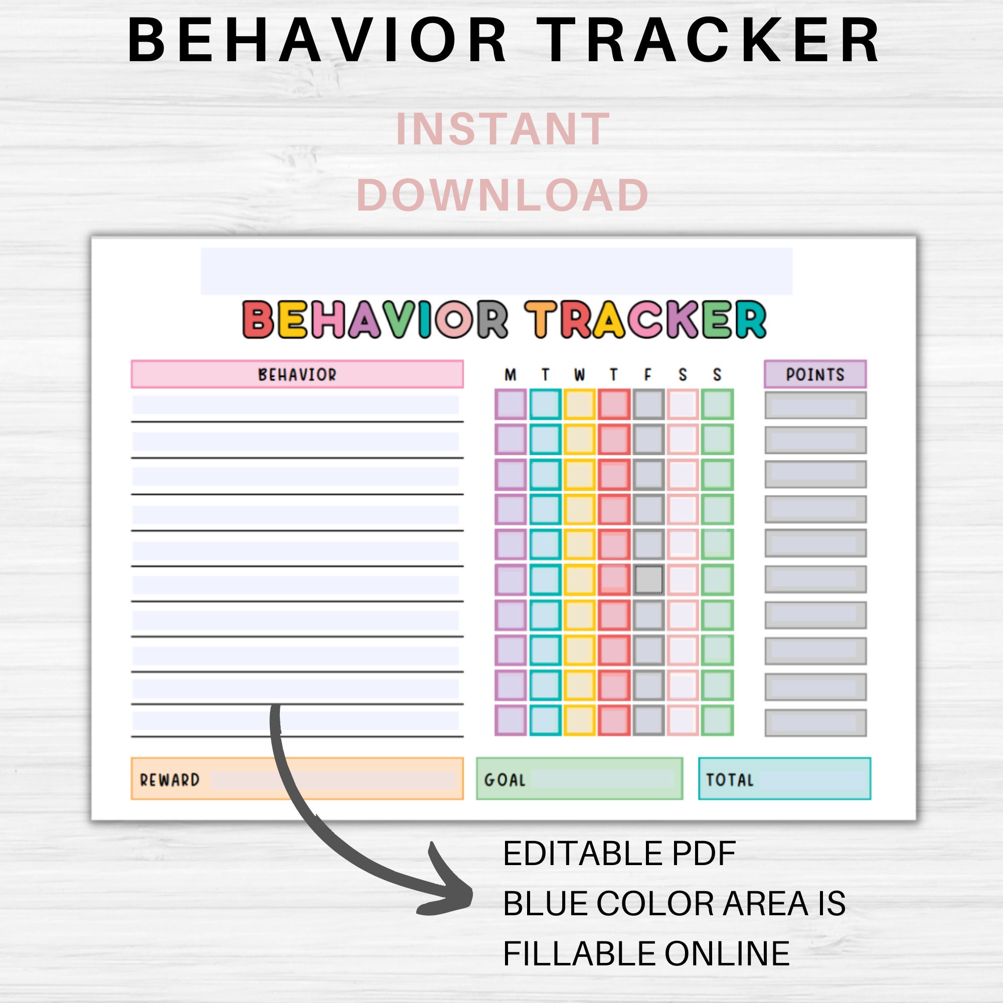 Behavior Reward Chart for Kids | Good Behavior Tracking | Children ...