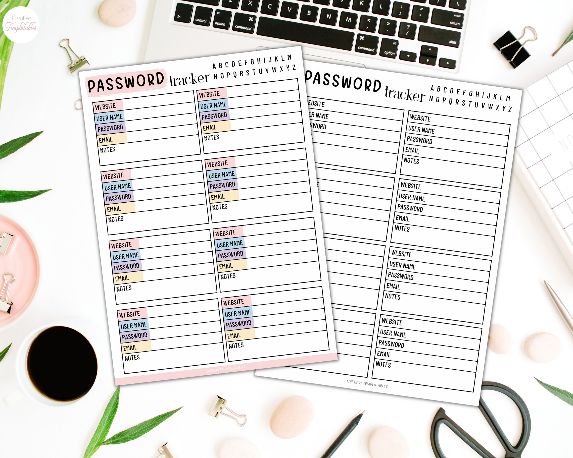Password Tracker Password Log Printable Password Organizer Password ...