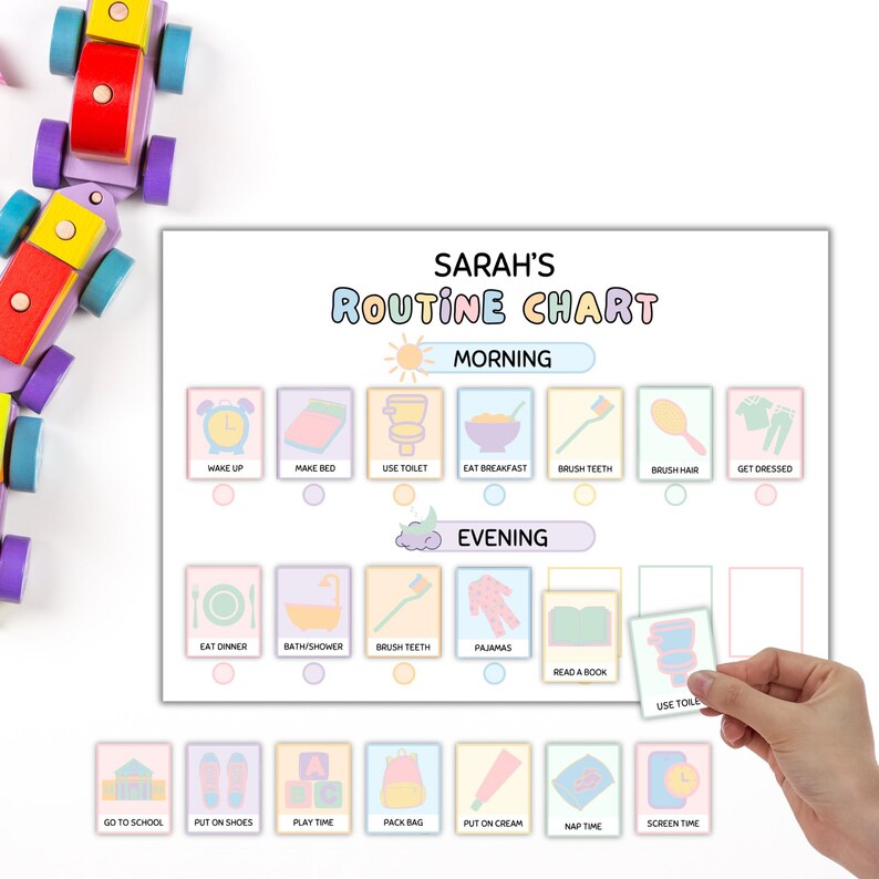 Kids Routine Chart Printable Daily Schedule for Kids Chore Chart ...