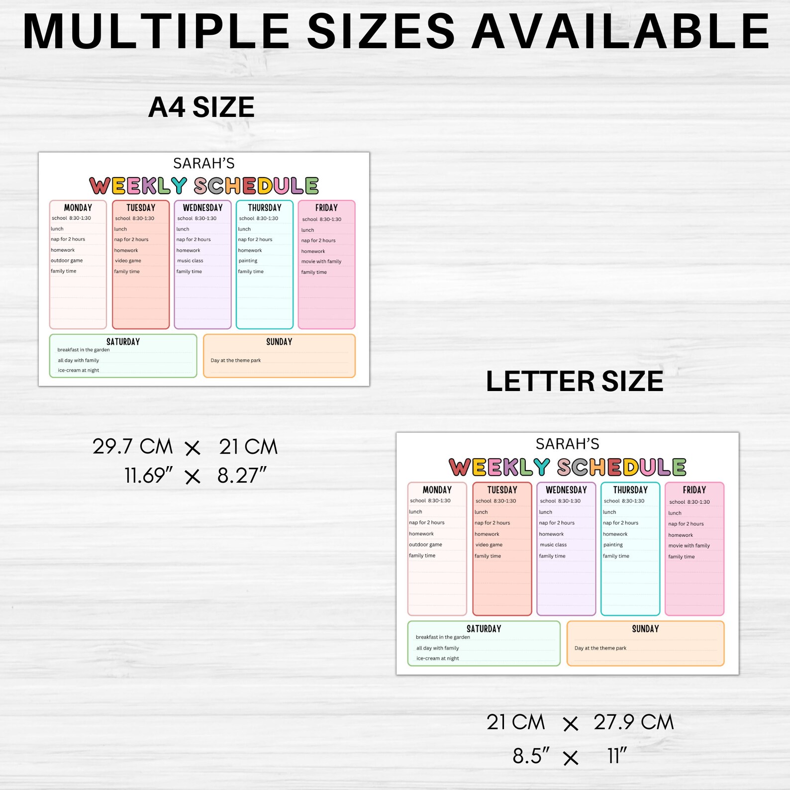 Weekly Schedule Kids Chore Chart Editable Weekly Checklist - Etsy