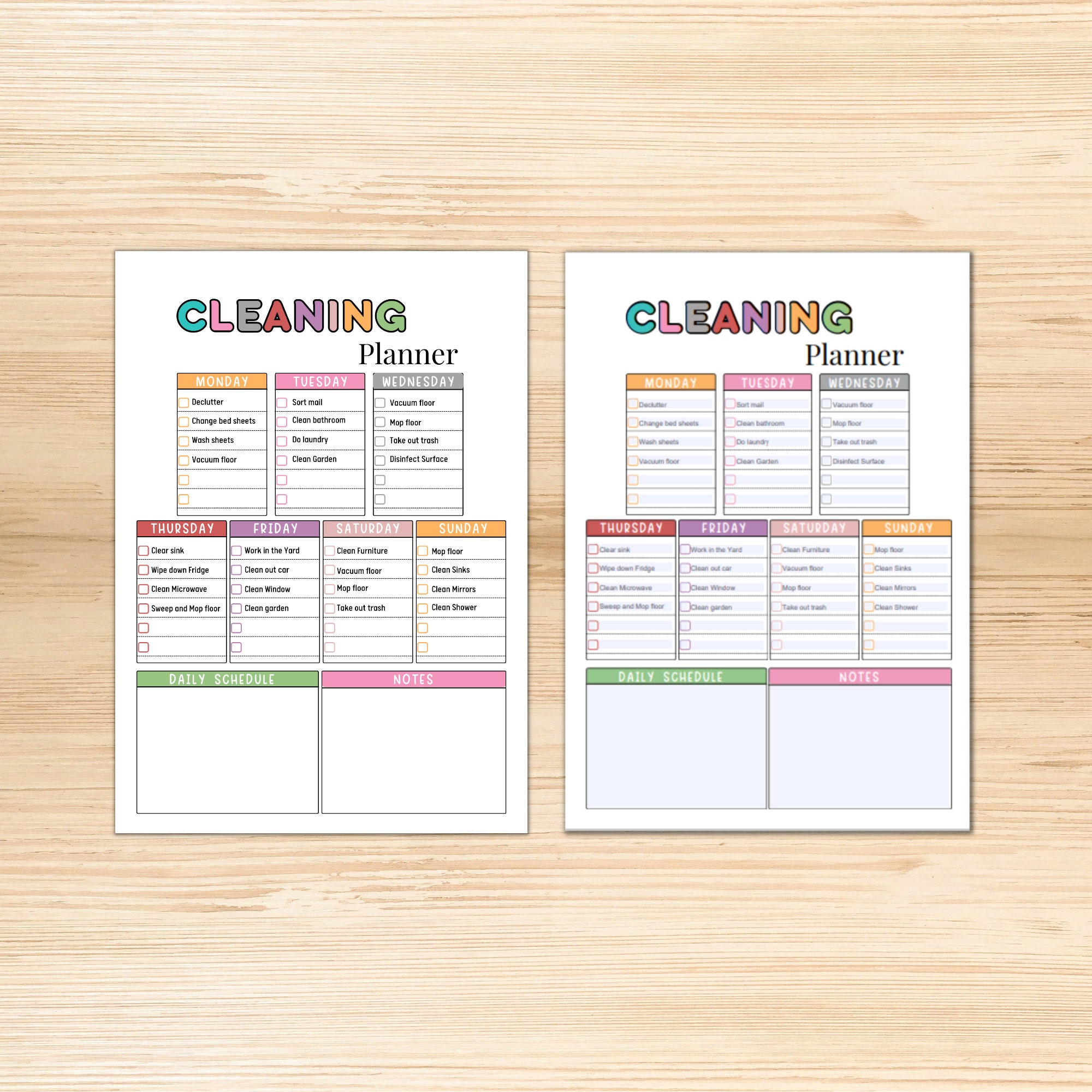 Cleaning Planner Cleaning Chore Chart Editable Cleaning - Etsy
