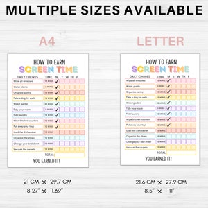 How to Earn Screen Time With Screen Bucks | Editable Allowance Chore ...