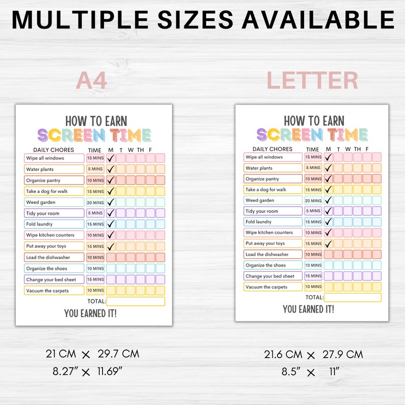 How to Earn Screen Time With Screen Bucks | Editable Allowance Chore ...