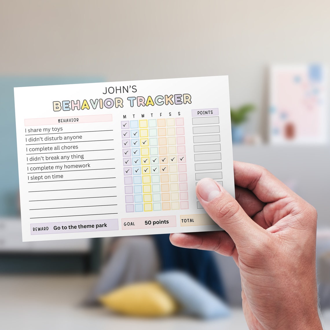 Behavior Reward Chart for Kids Good Behavior Tracking - Etsy