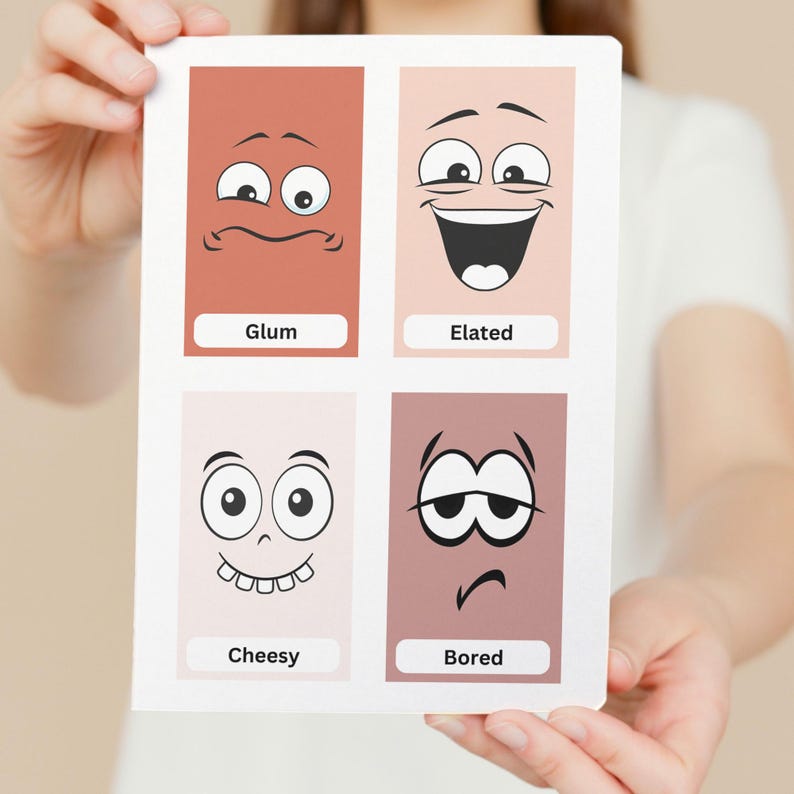 Kids Emotion Flashcards Printable Feeling Cards Calm Down Corner Zone ...