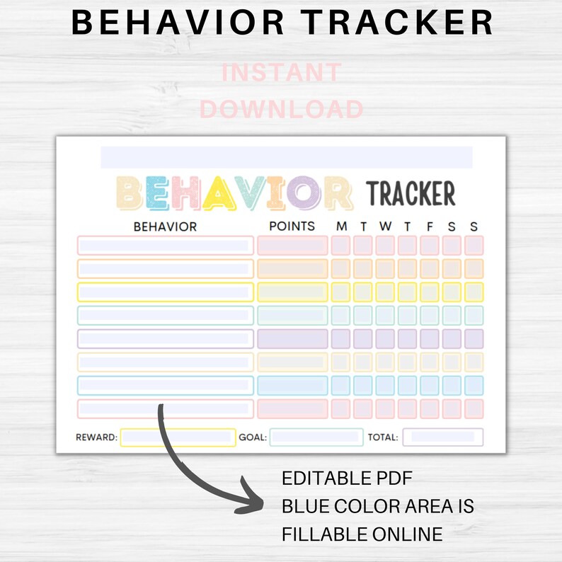 Behavior Reward Chart for Kids | Good Behavior Tracking | Children ...
