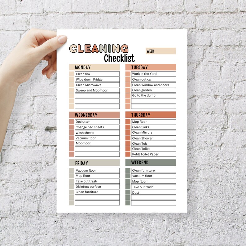 Cleaning Planner Kids Chore Chart Editable Cleaning Schedule for Kids ...