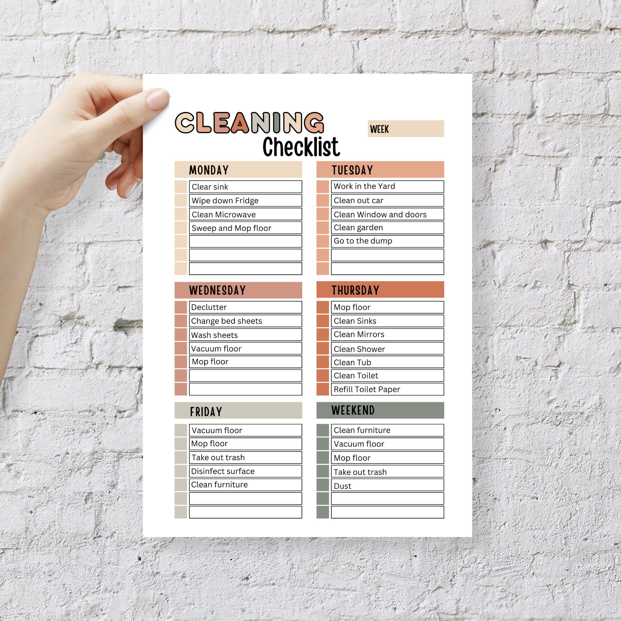 Cleaning Planner Kids Chore Chart Editable Cleaning Schedule for Kids ...