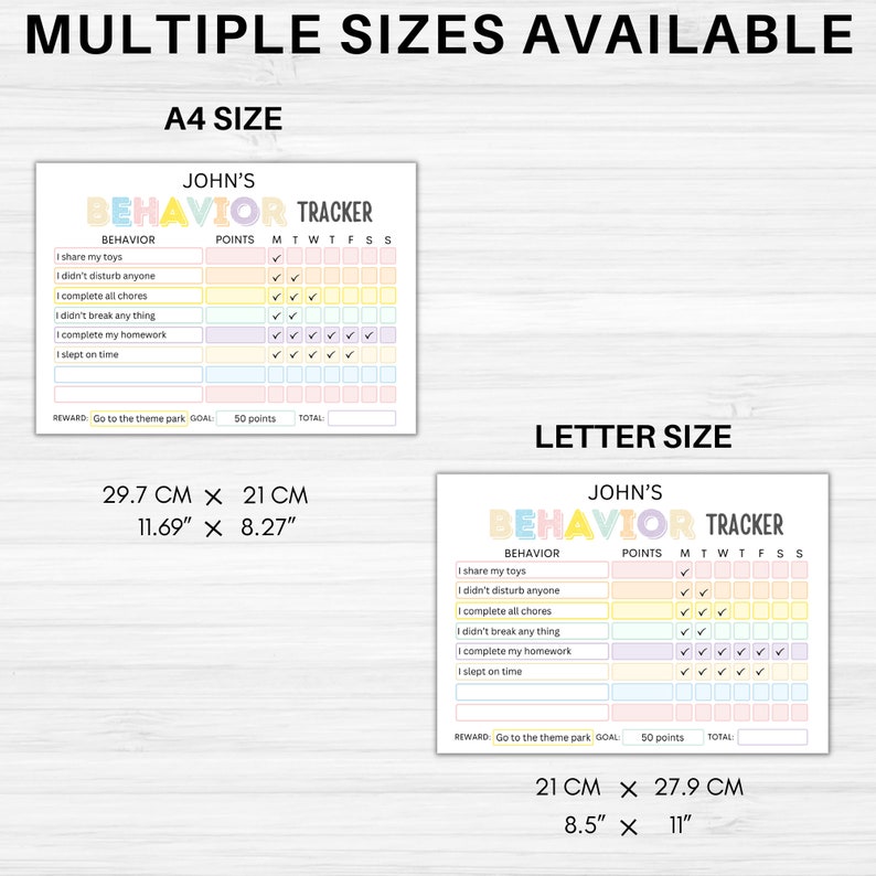 Behavior Reward Chart for Kids | Good Behavior Tracking | Children ...