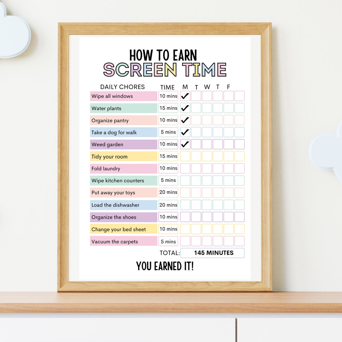 How to Earn Screen Time With Screen Bucks Editable Allowance - Etsy