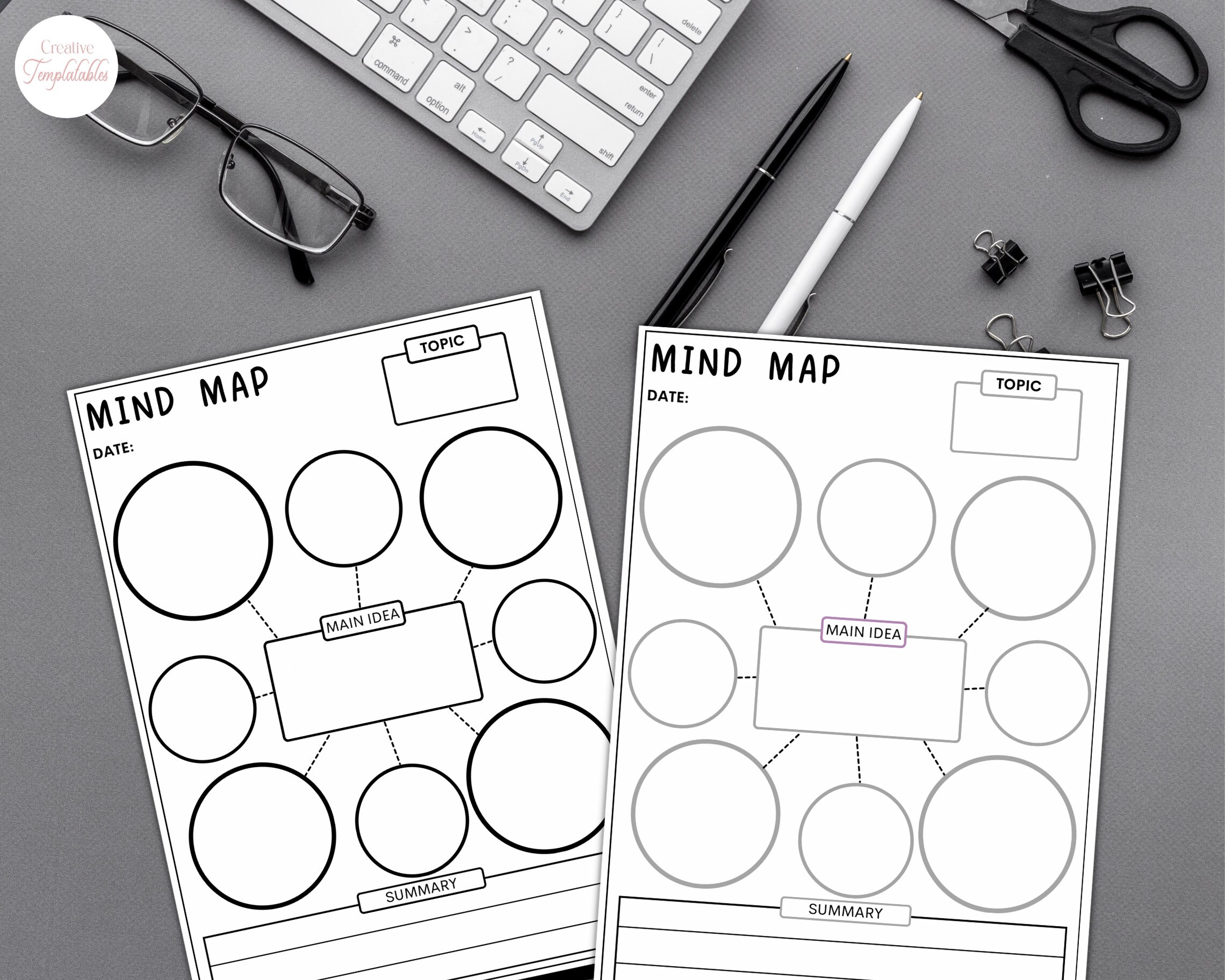 Mind Map Planner | Printable Mind Map Template | Study Guide | Idea Map ...