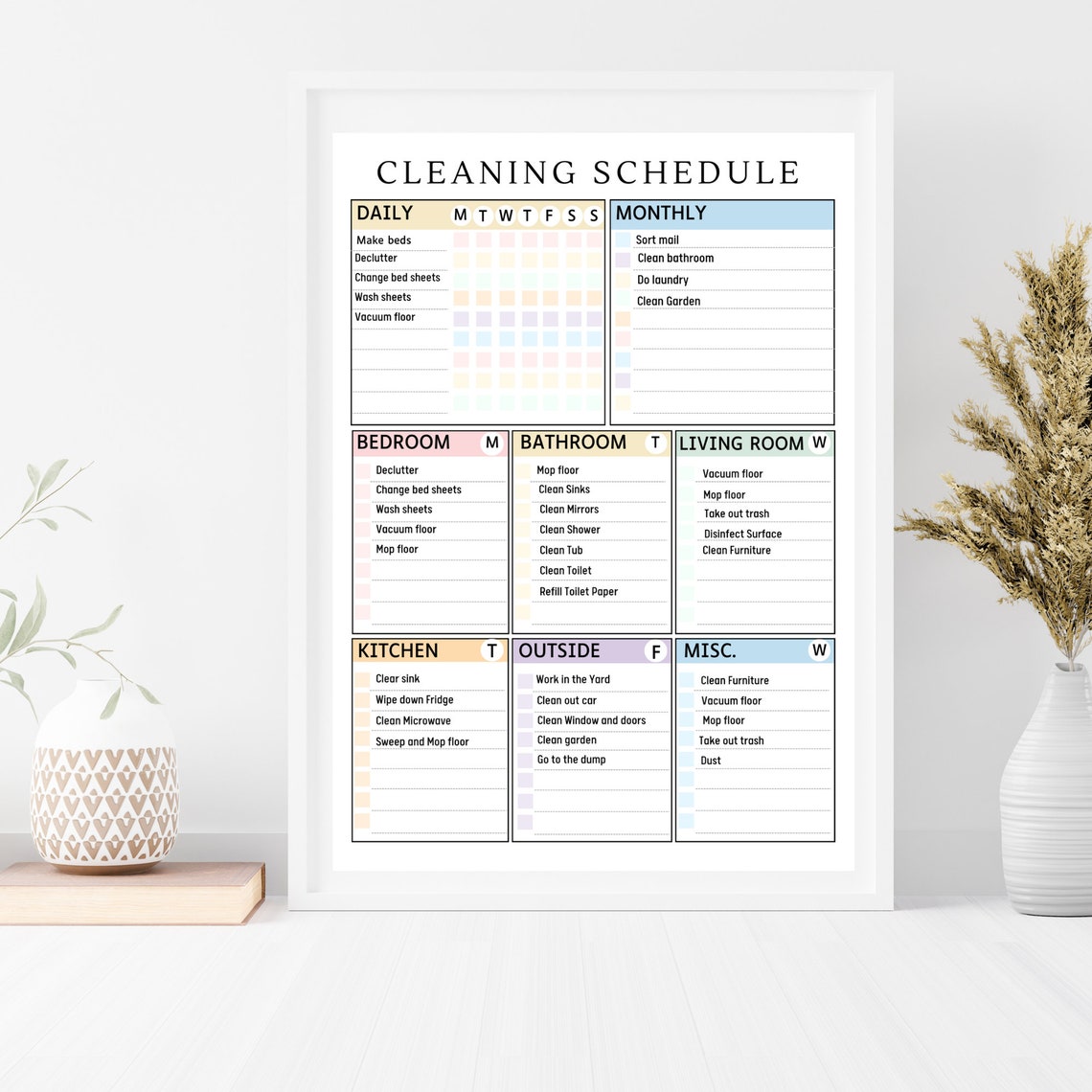 Cleaning Planner Kids Chore Chart Editable Cleaning - Etsy