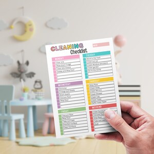 Cleaning Planner Kids Chore Chart Editable Cleaning Schedule for Kids ...