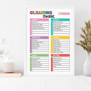 Cleaning Planner Kids Chore Chart Editable Cleaning Schedule for Kids ...