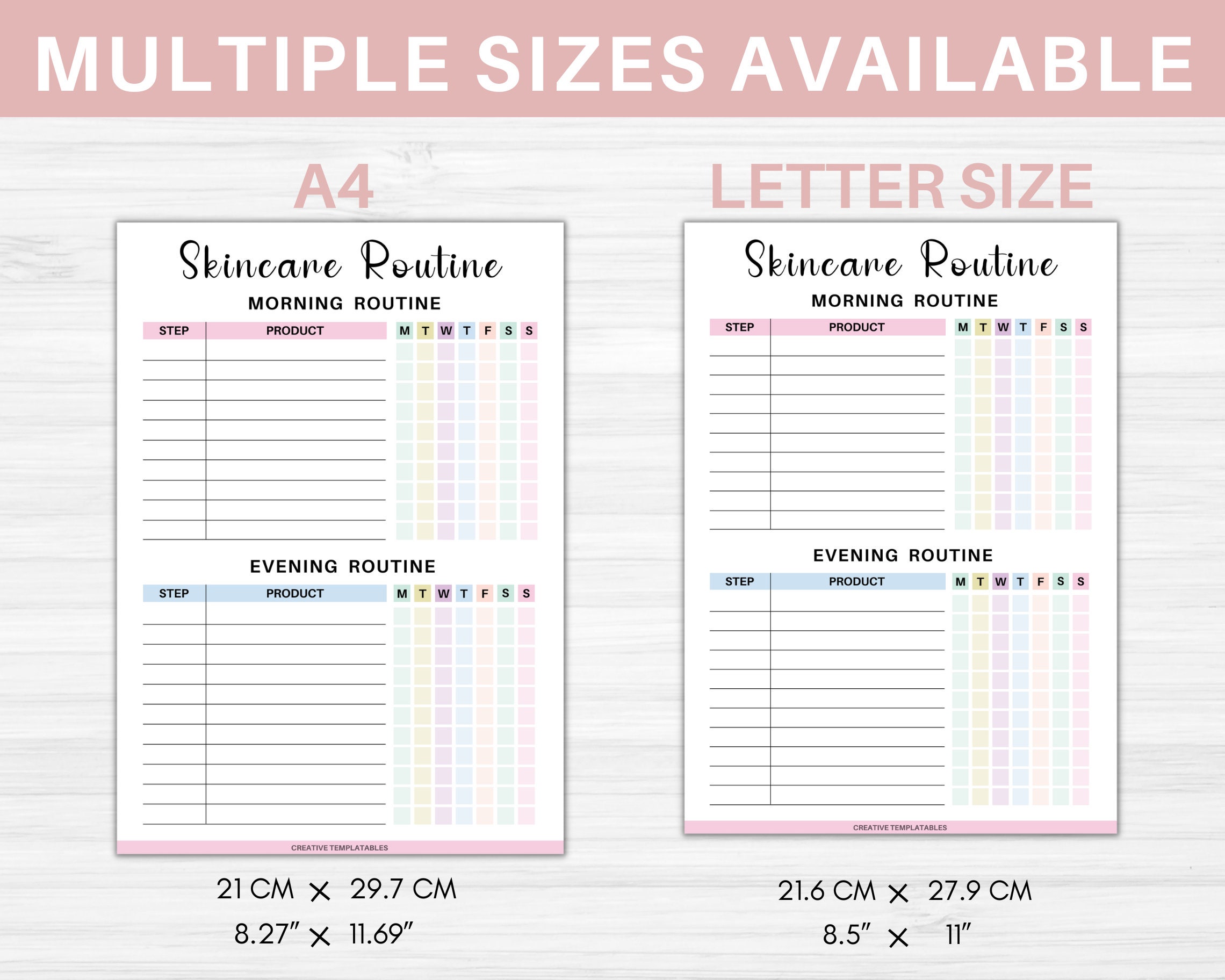 Skin Care Routine Planner Printable Beauty Planner Daily Self Care ...