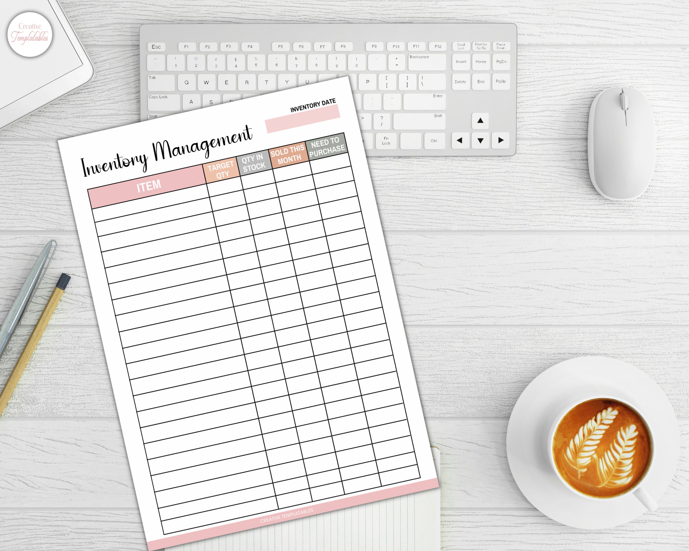 Inventory Management Planner Printable Inventory Tracker Stock Tracker ...
