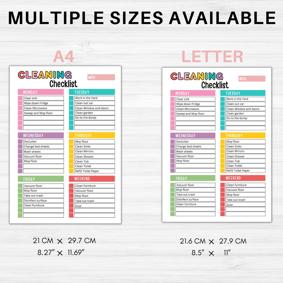 Cleaning Planner Kids Chore Chart Editable Cleaning - Etsy