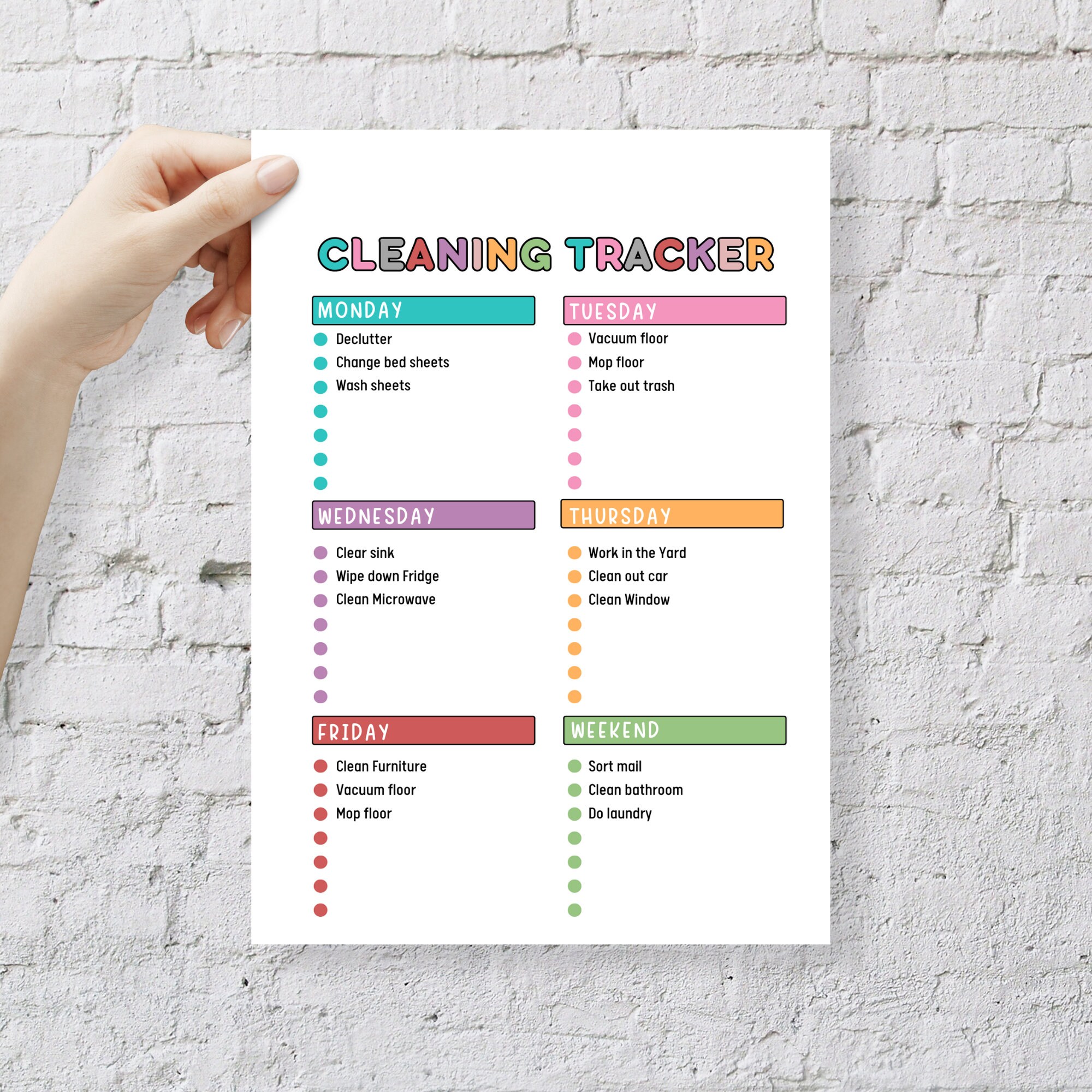 Cleaning Planner Cleaning Chore Chart Editable Cleaning - Etsy