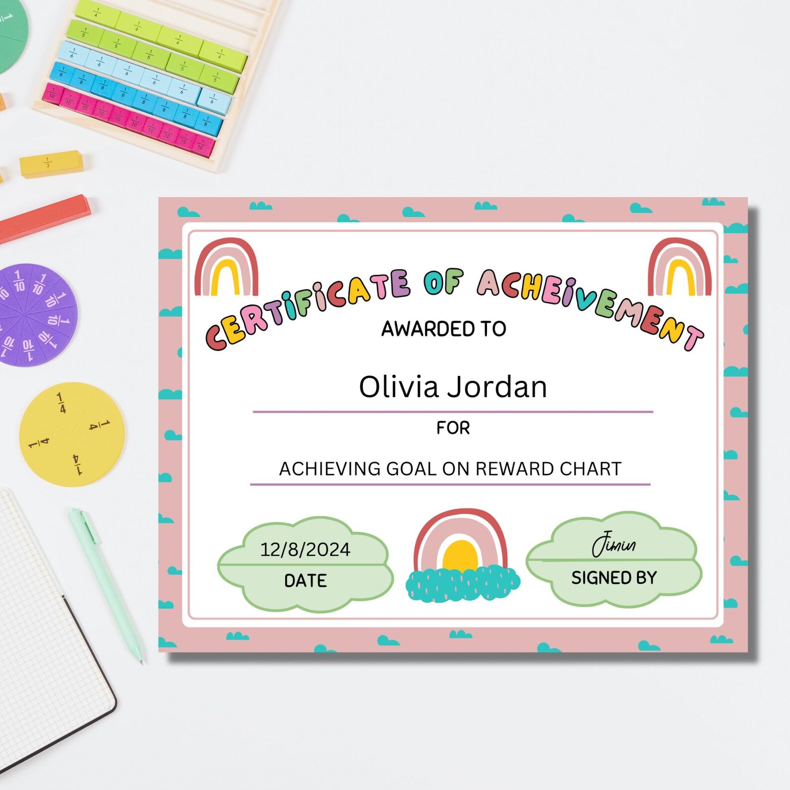 Kids Reward Certificate and Chart Good Behavior Tracking Kids Behavior ...