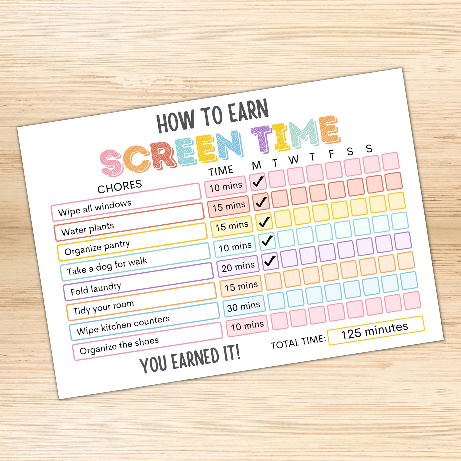 How to Earn Screen Time With Screen Bucks | Editable Allowance Chore ...
