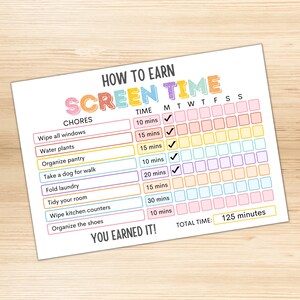How to Earn Screen Time With Screen Bucks | Editable Allowance Chore ...