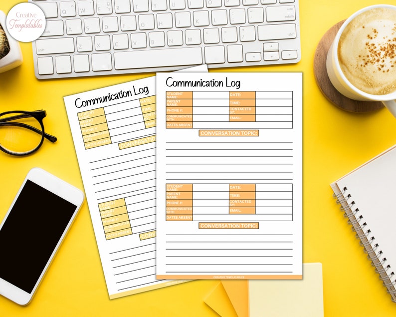 Teacher Communication Log Printable Teacher Log Communication Tracker ...