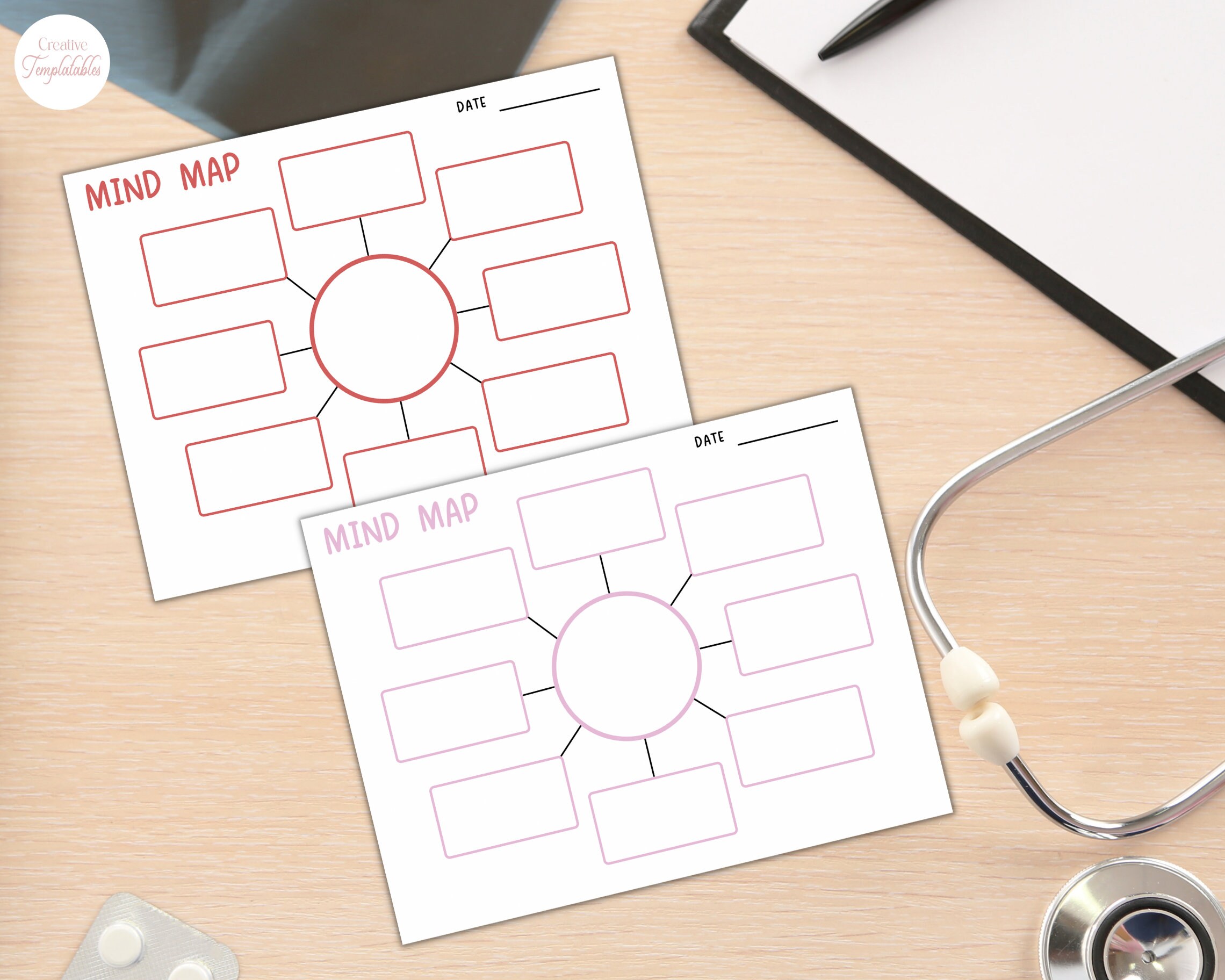 Mind Map Planner | Printable Mind Map Template | Study Guide | Idea Map ...