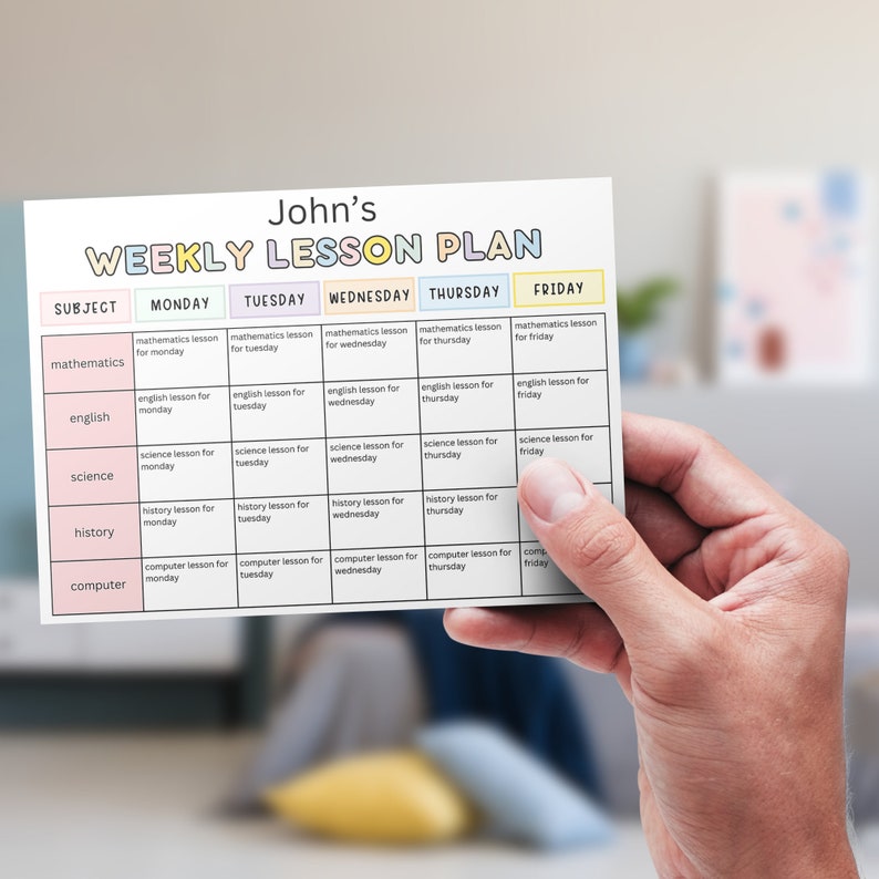 Weekly Lesson Plan Editable | Lesson Planner | Homeschool Teacher ...
